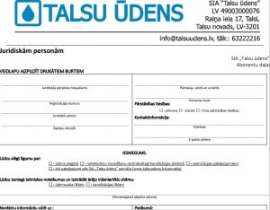 Veidlapas | SIA "Talsu ūdens"